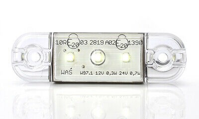 1x Led Side Marker White Clear Light Trailer Caravan Truck Van 12V 24V ...