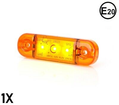 1X Side Marker Orange Amber 3 Led Light Outline Lamp For Truck Lorry ...