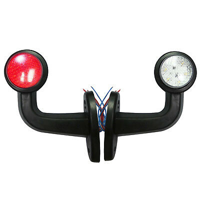 2 X Led Side Rubber Elbow Marker Light Lamp Outline Trailer Lorry 5.10 ...