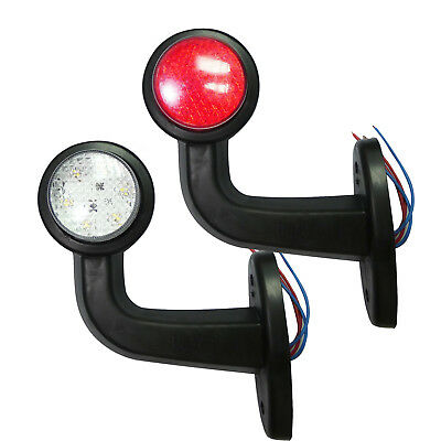 2 X Led Side Rubber Elbow Marker Light Lamp Outline Trailer Lorry 5.10 ...