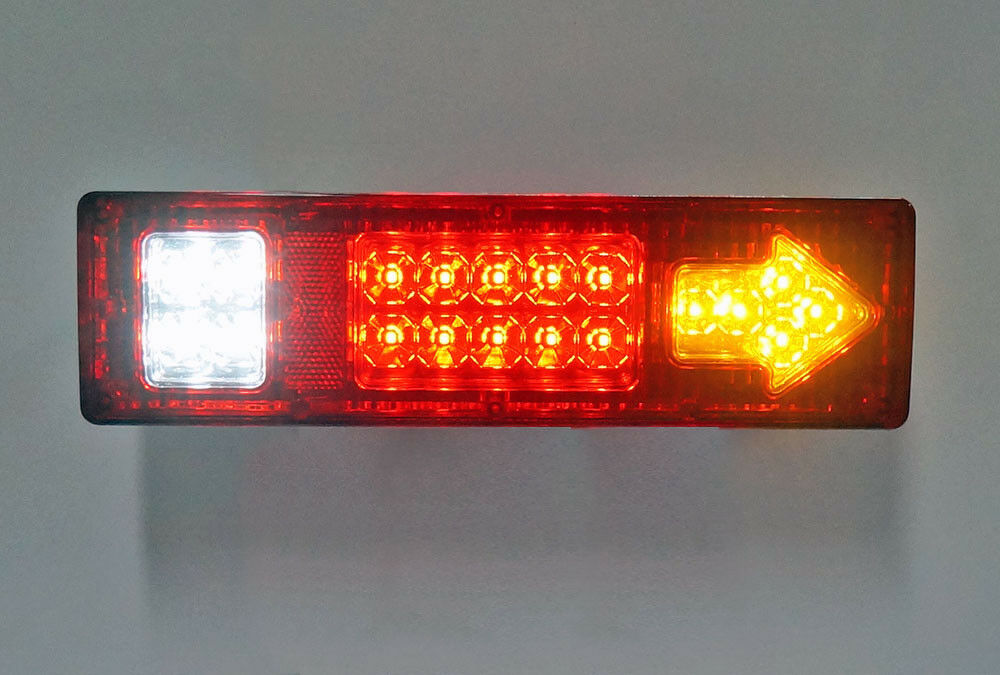 Pair 12V 19 LED Rear Tail Lights Lamp 5 Function Trailer Caravan Truck ...
