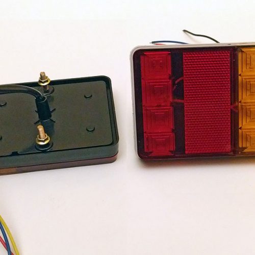 Pair 12v led rear tail lights trailer caravan horsebox